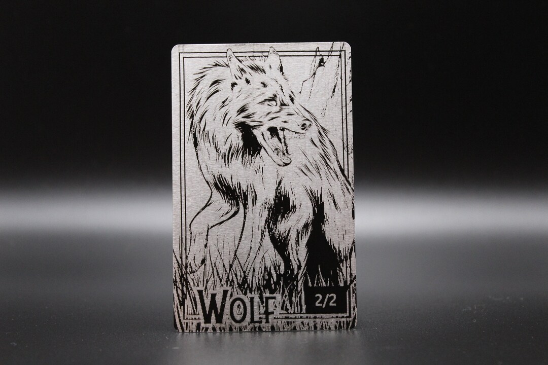 Premium Metal Wolf Token MTG 2/2 - Etsy