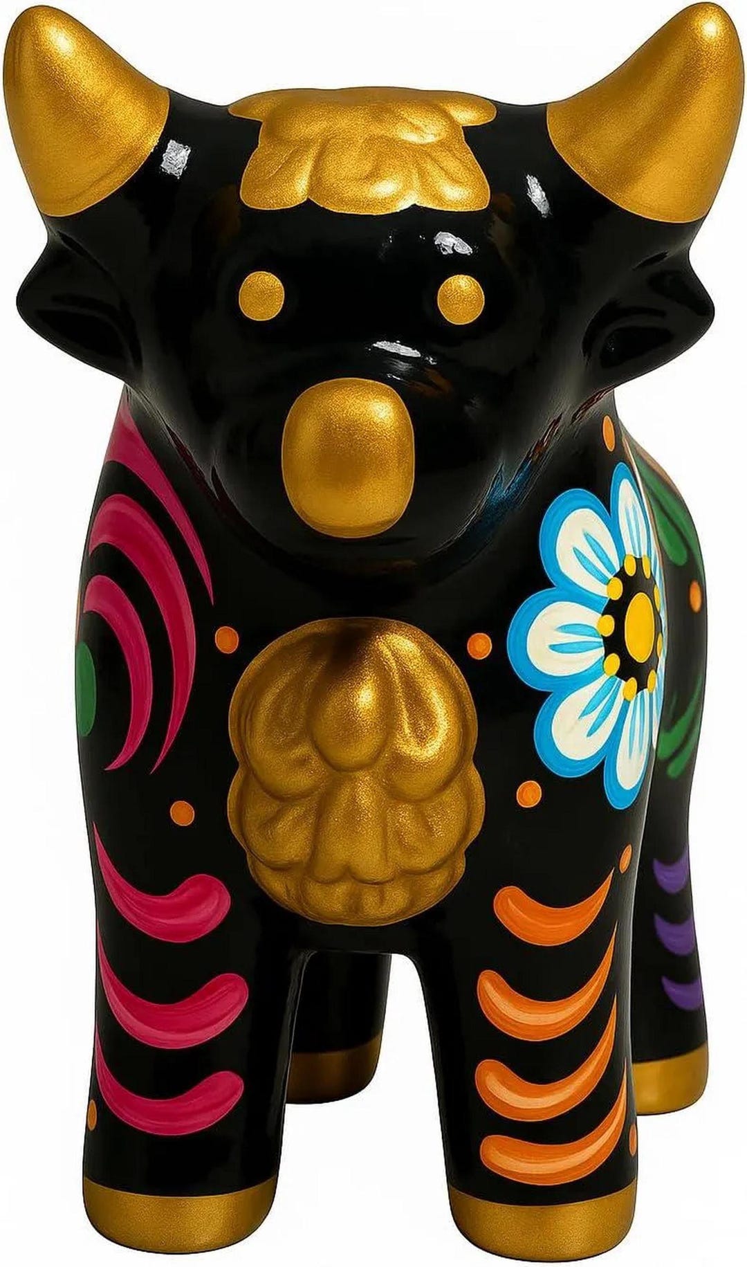 Black Pucara Bull, Handcrafted Peruvian Ceramic Folk Art Sculpture With ...