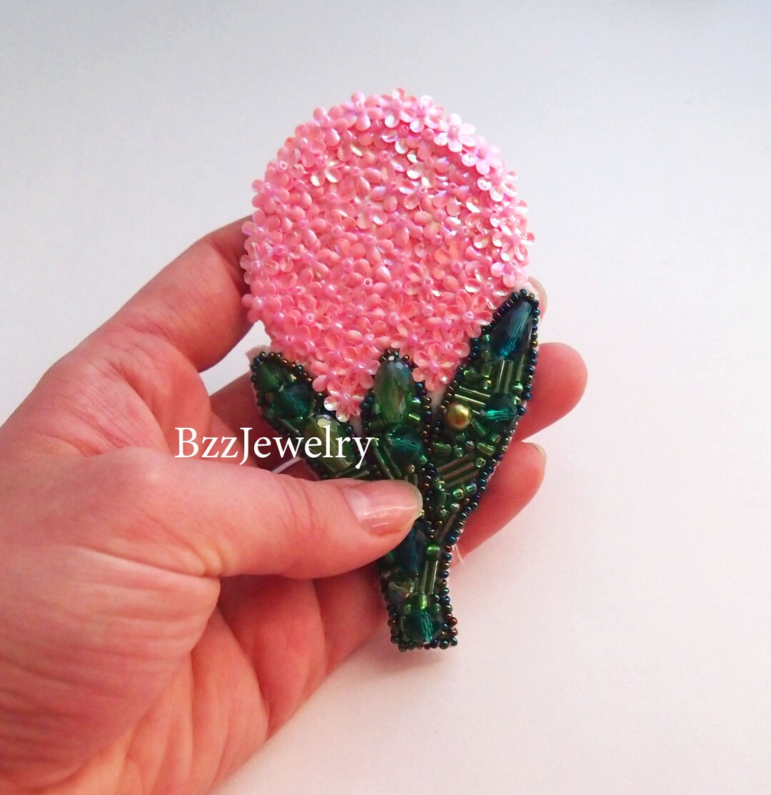 HYACINTH Brooch Dolce Pin Flower Beaded Brooch Jewelry Beaded Brooch ...