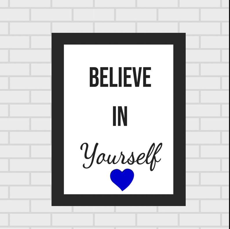 Believe in Yourself Motivational Wall Art - Etsy