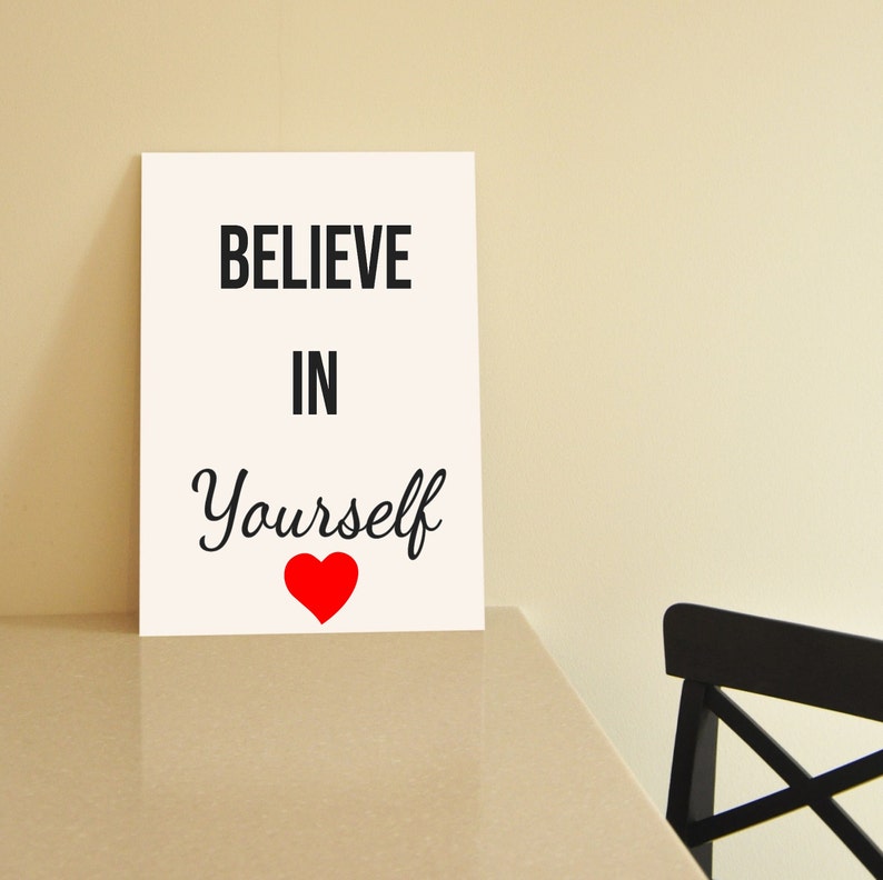 Believe in Yourself Motivational Wall Art - Etsy