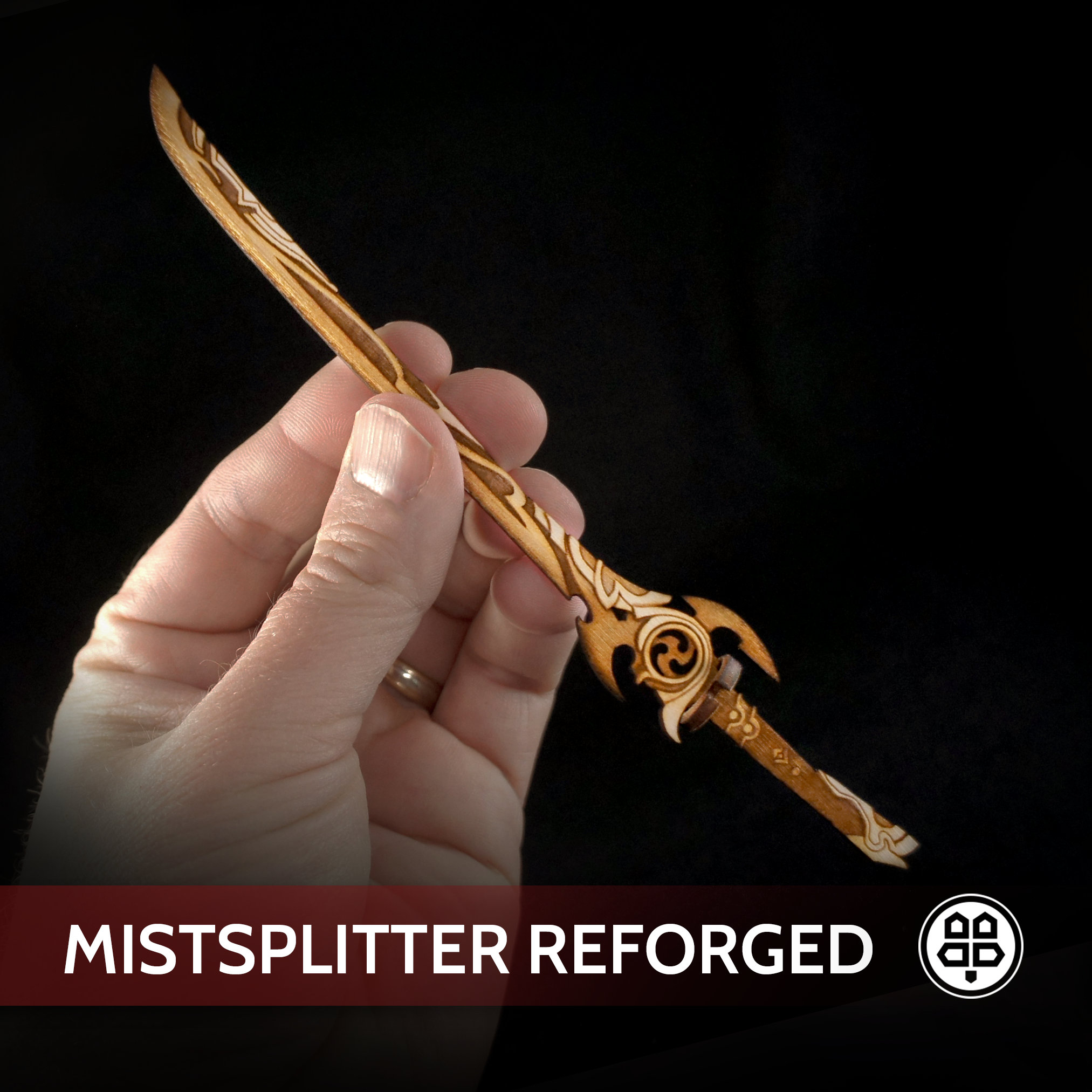 Mistsplitter Reforged - Carved Wooden Decorative Video Game Weapon ...