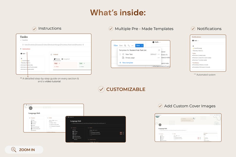 Notion Language Learning Hub Template Language Learning Etsy
