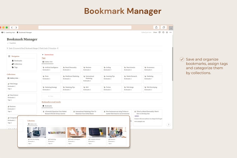 E-learning Hub Notion Template Online Learning Tracker - Etsy