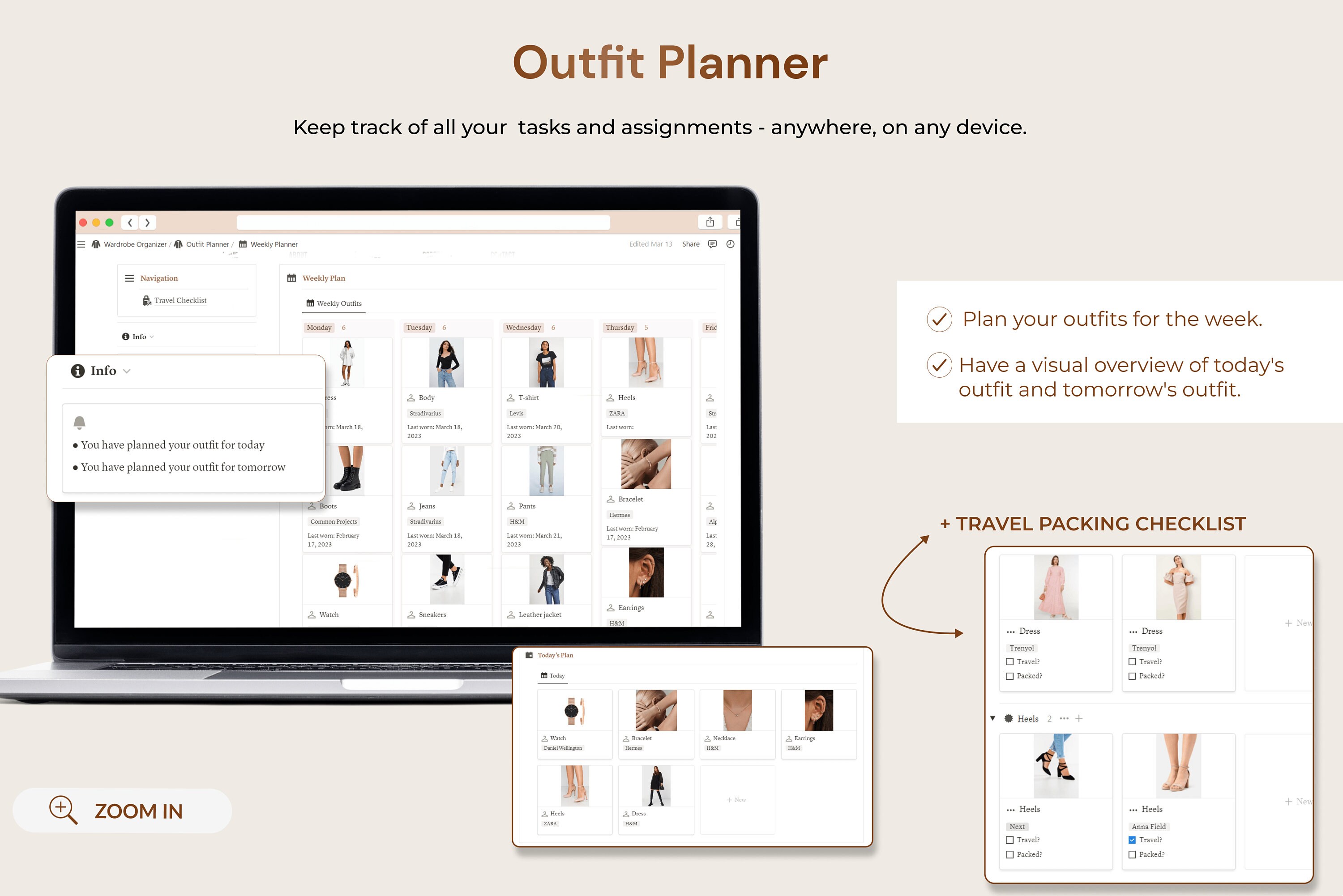 Notion Template Wardrobe Organizer, Notion Dashboard Wardrobe Manager ...