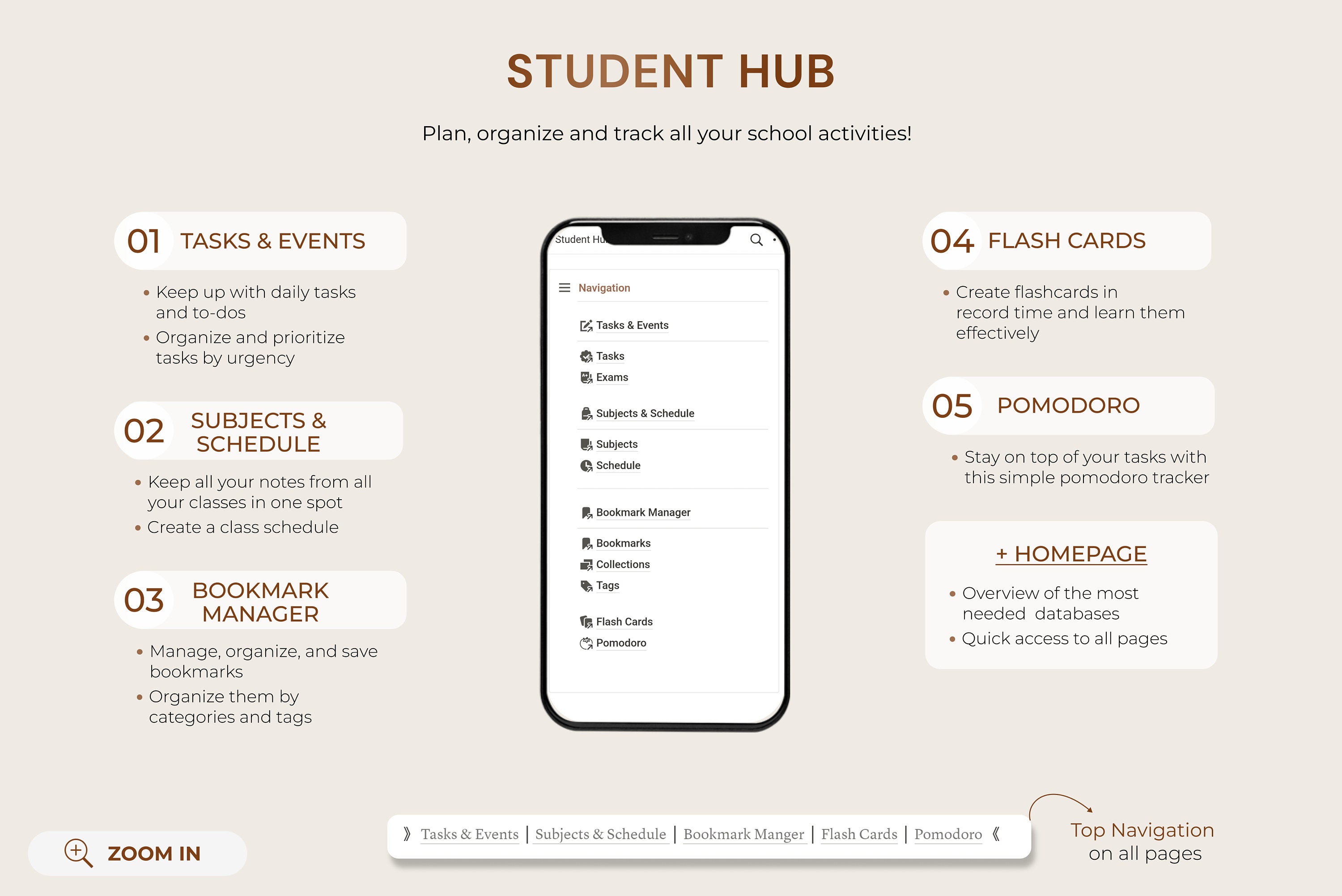 Digital Student Planner Hub Notion Template, Academic Planner, School ...