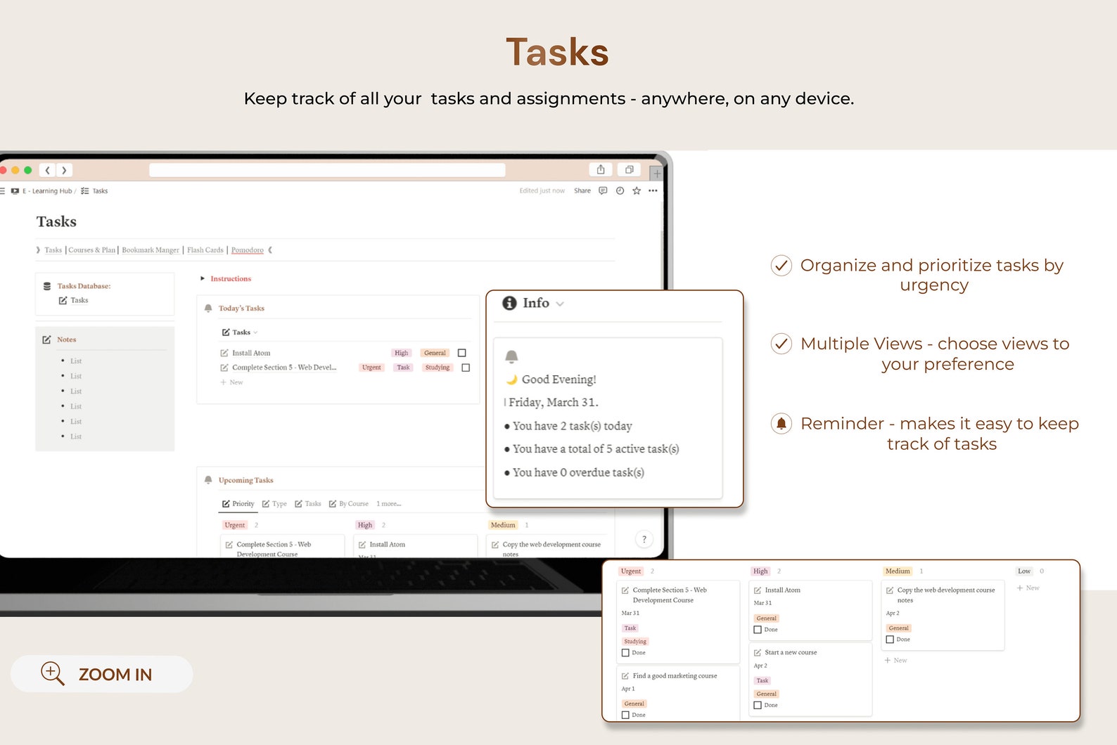 E-learning Hub Notion Template Online Learning Tracker - Etsy