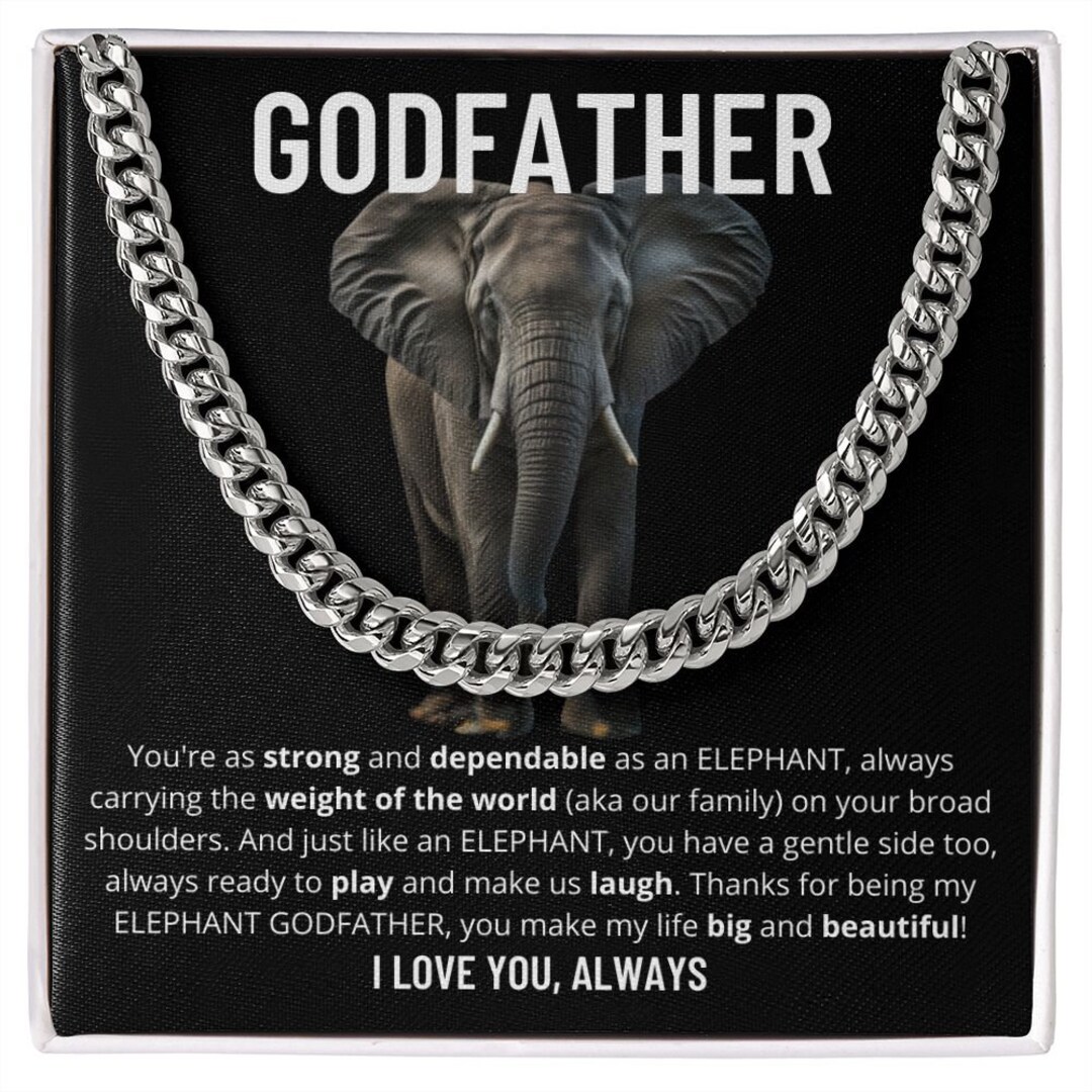 Godfather Elephant Gift: Cuban Chain Necklace for Your Cherished ...