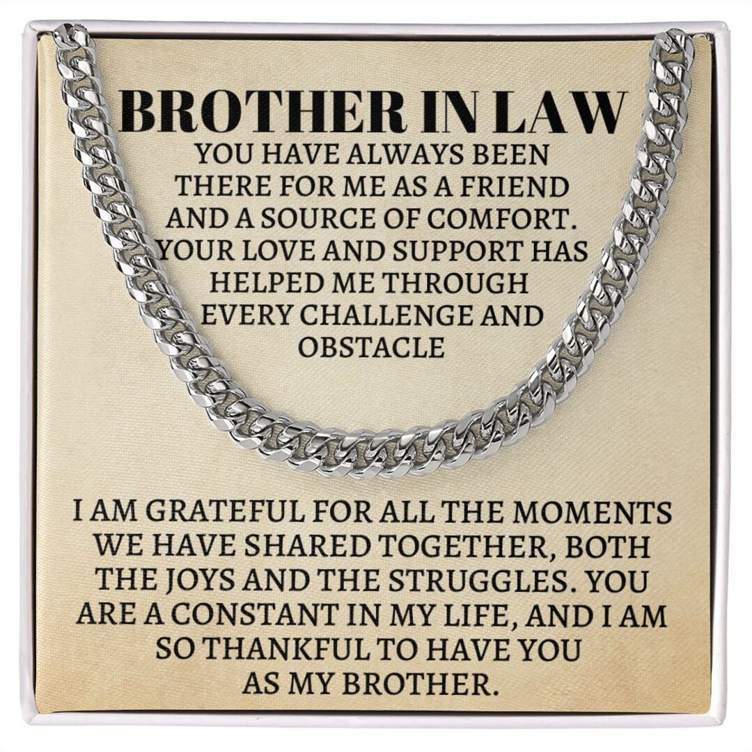 Brother-in-law Gift: Cuban Chains Necklace With Message Card ...
