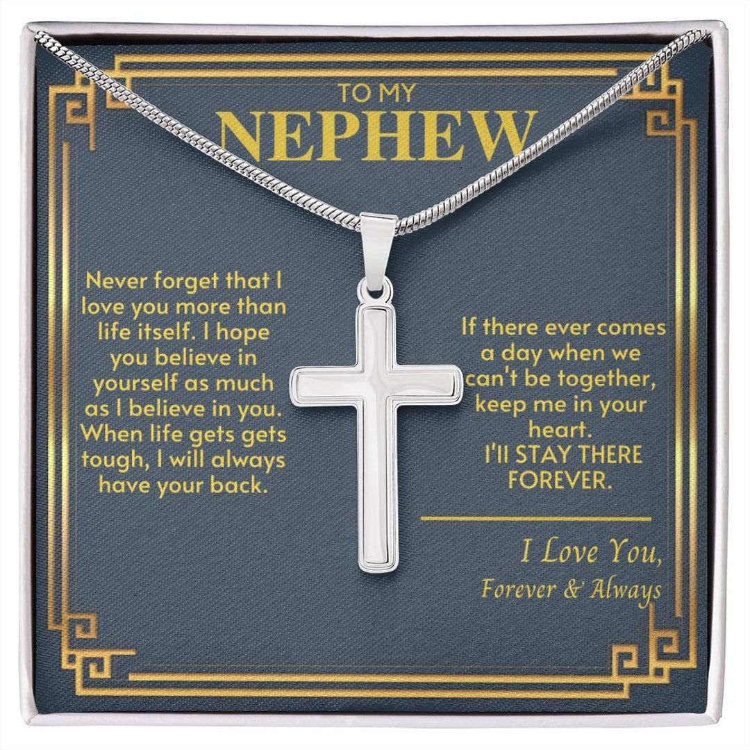 Nephew Gift Christian Cross Necklace With Message Card Jewelry for ...