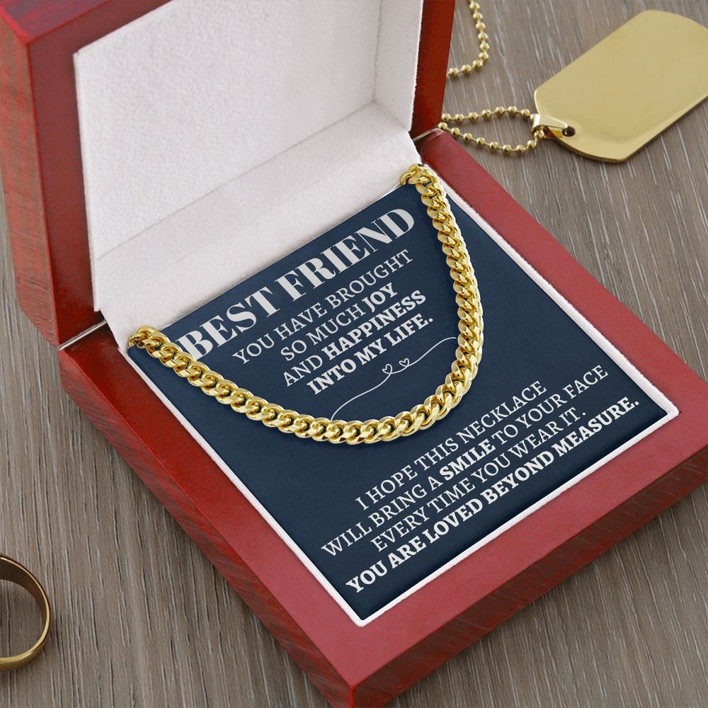 Best Friend Cuban Chain Necklace for Men Personalized Message Card ...