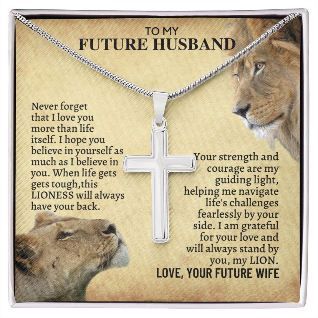 Lion and Lioness Surprise Your Future Husband Christian Cross Necklace ...