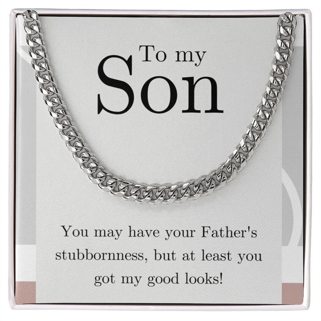 BONVEVI Funny Joke Cuban Link Chain Gift for Son From Mom or Dad A ...