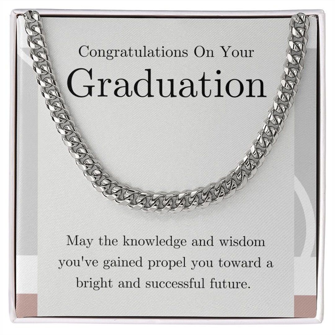 Graduation Gift: Men's Cuban Chain Necklace Commencement - Etsy