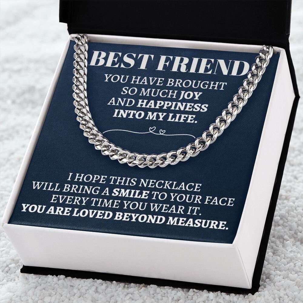 Best Friend Cuban Chain Necklace for Men Personalized Message Card ...