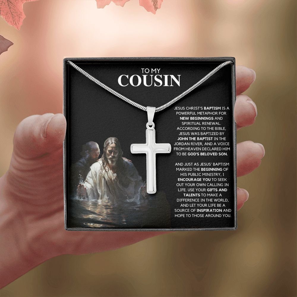 Baptism Jesus Christian Cross Necklace W/ Message Card for Cousin ...