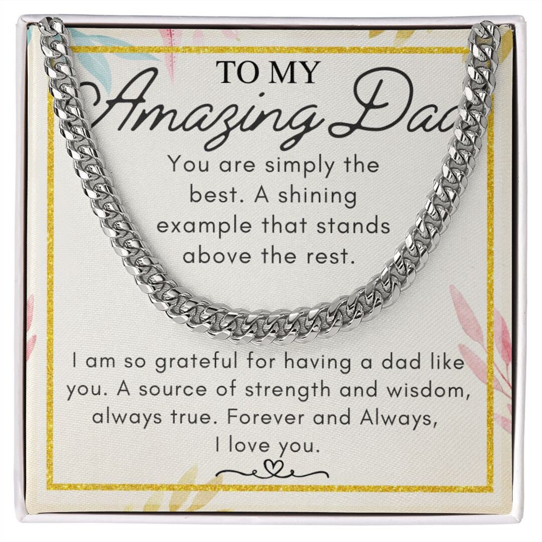 Dad Gift Cuban Chain Necklace Fatherly Role Model, Mentor & Guardian ...