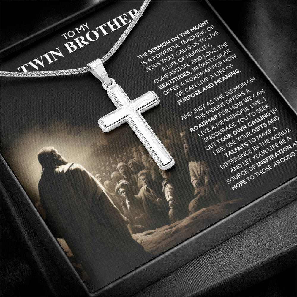 Sermon on Mount Jesus Twin Brother Gift: Christian Cross Necklace ...