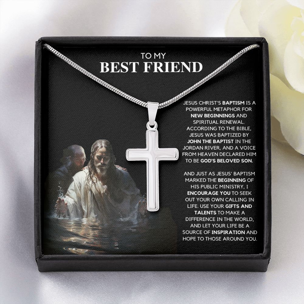 Baptism Christian Cross Necklace Gift for Best Buddy: Male Friendship ...
