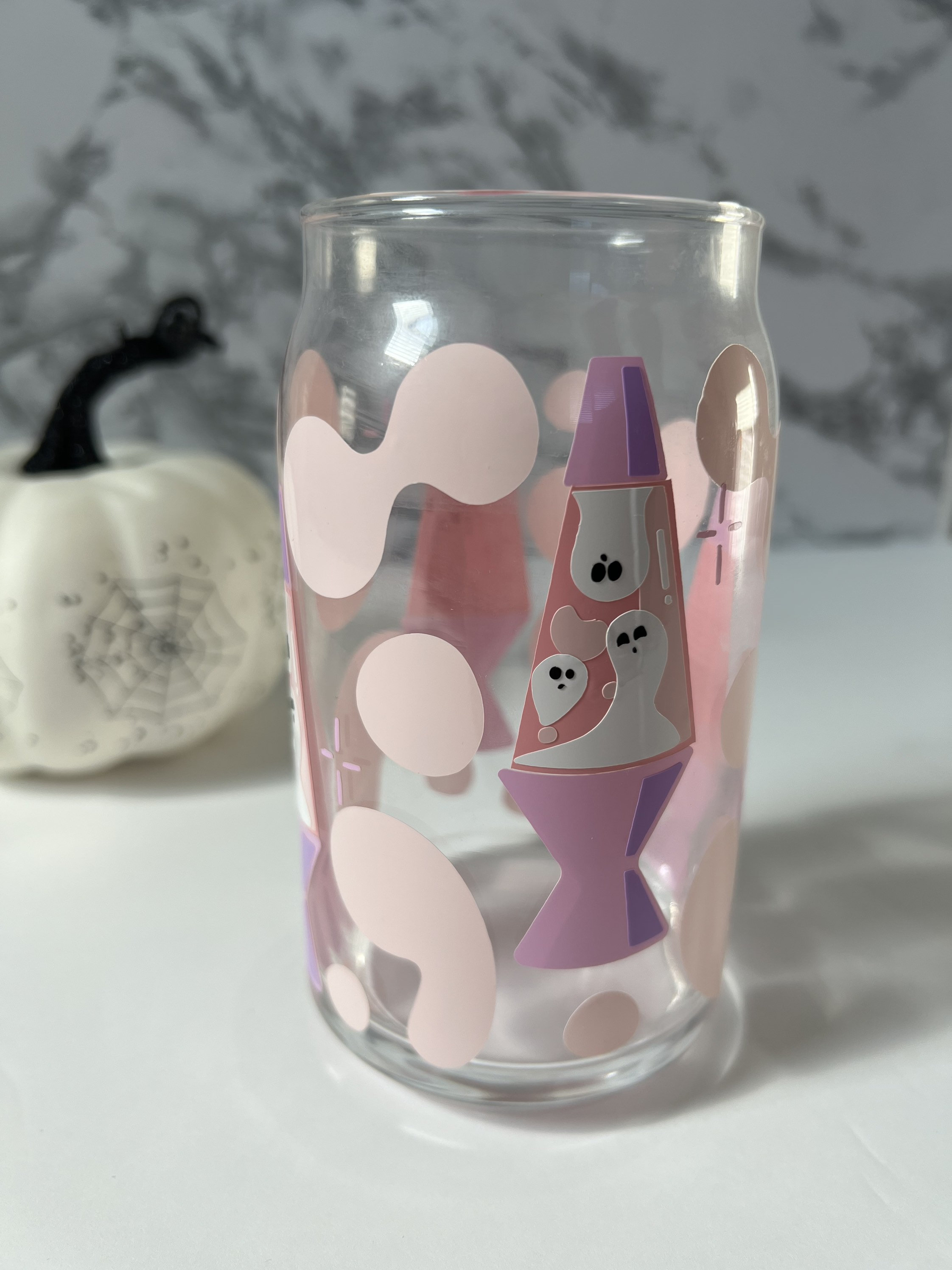 Hauntingly Chic Pink Lava Lamp Ghost Glass Cup for Halloween - Etsy