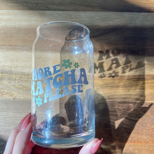 Matcha Please Glass Can | Glass Coffee Cup | Matcha Cold Cup ...