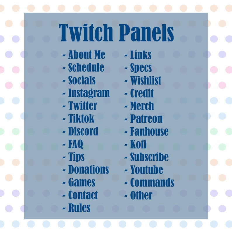 Pastel Themedtwitch Panels 25 Twitch Panels for Twitch Channel and ...