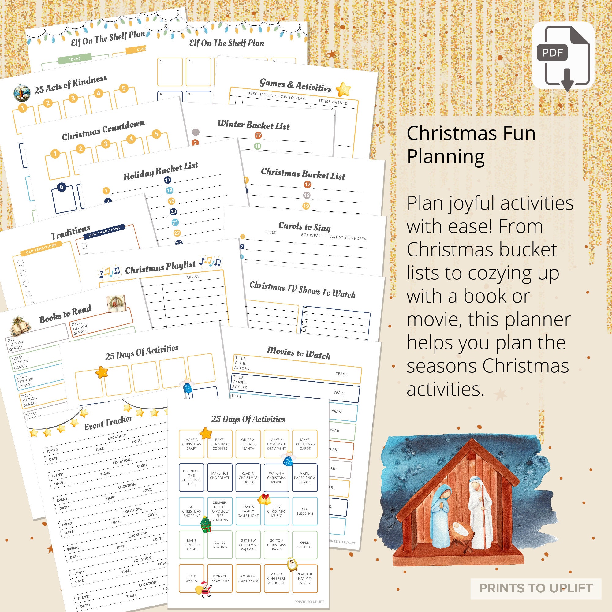 Christmas Planner, Activity Plans, Gift Plan, Shopping Lists, Holiday ...