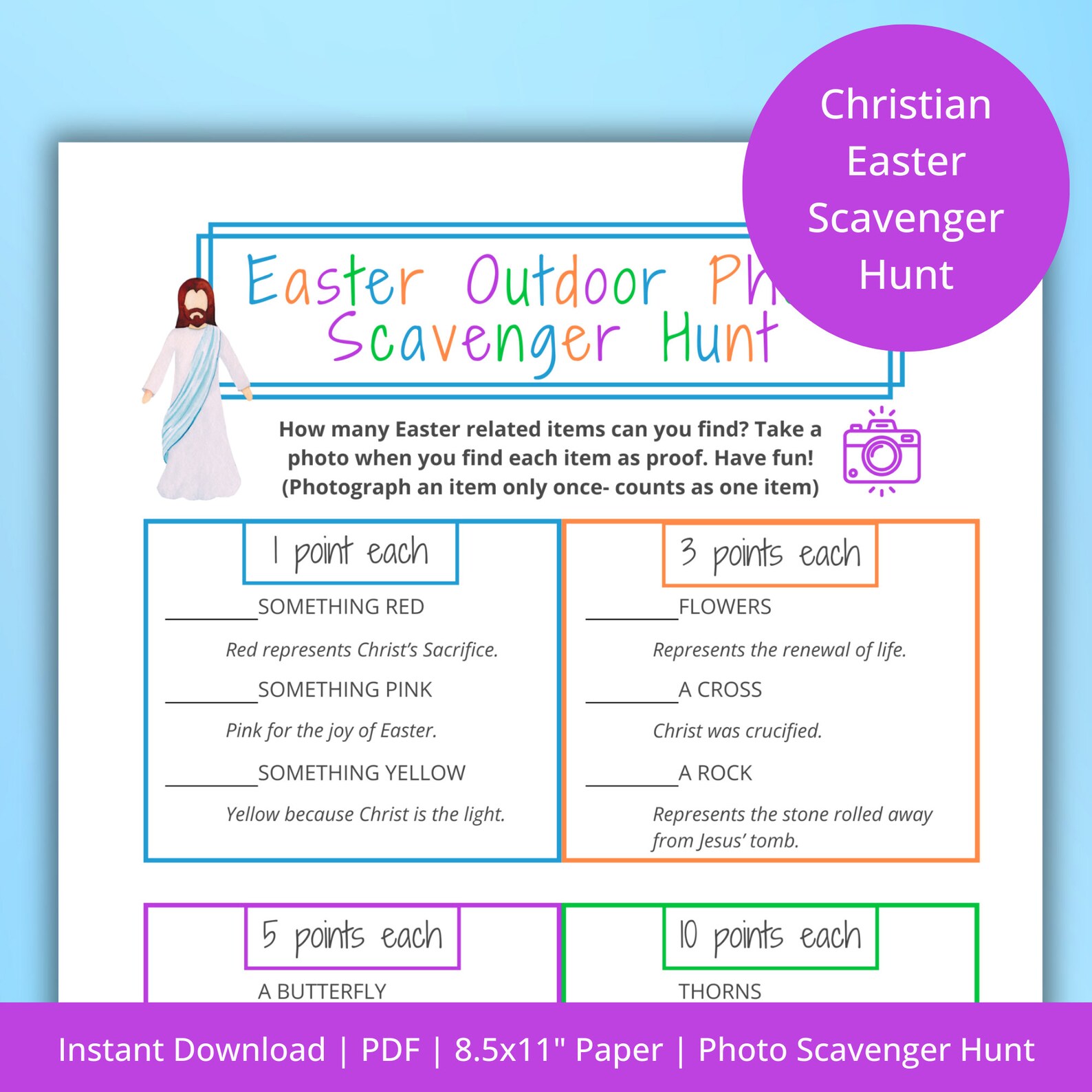 Christian Easter Photo Scavenger Hunt, Instant Download, Teens, Adults ...