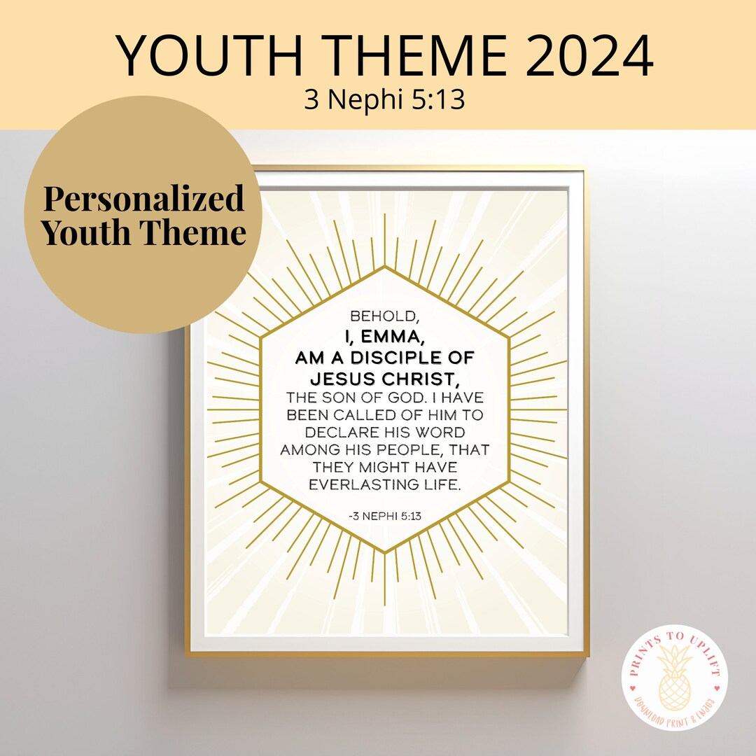 Personalized Gold 2024 Youth Theme Poster, I Am a Disciple of Jesus ...