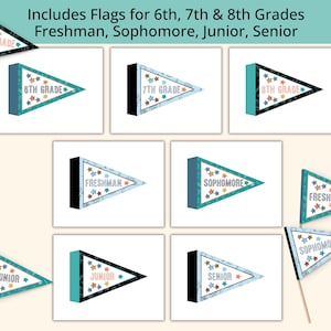 First Day of School Sign and Flag Bundle | 6th Grade Through 12th Grade ...