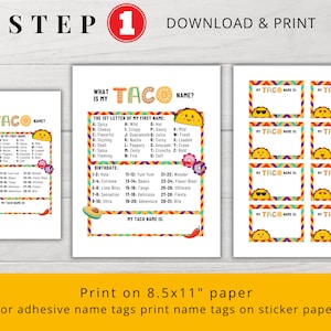 What's My Taco Name Game | Instant Download | Adults and Kids | Taco ...