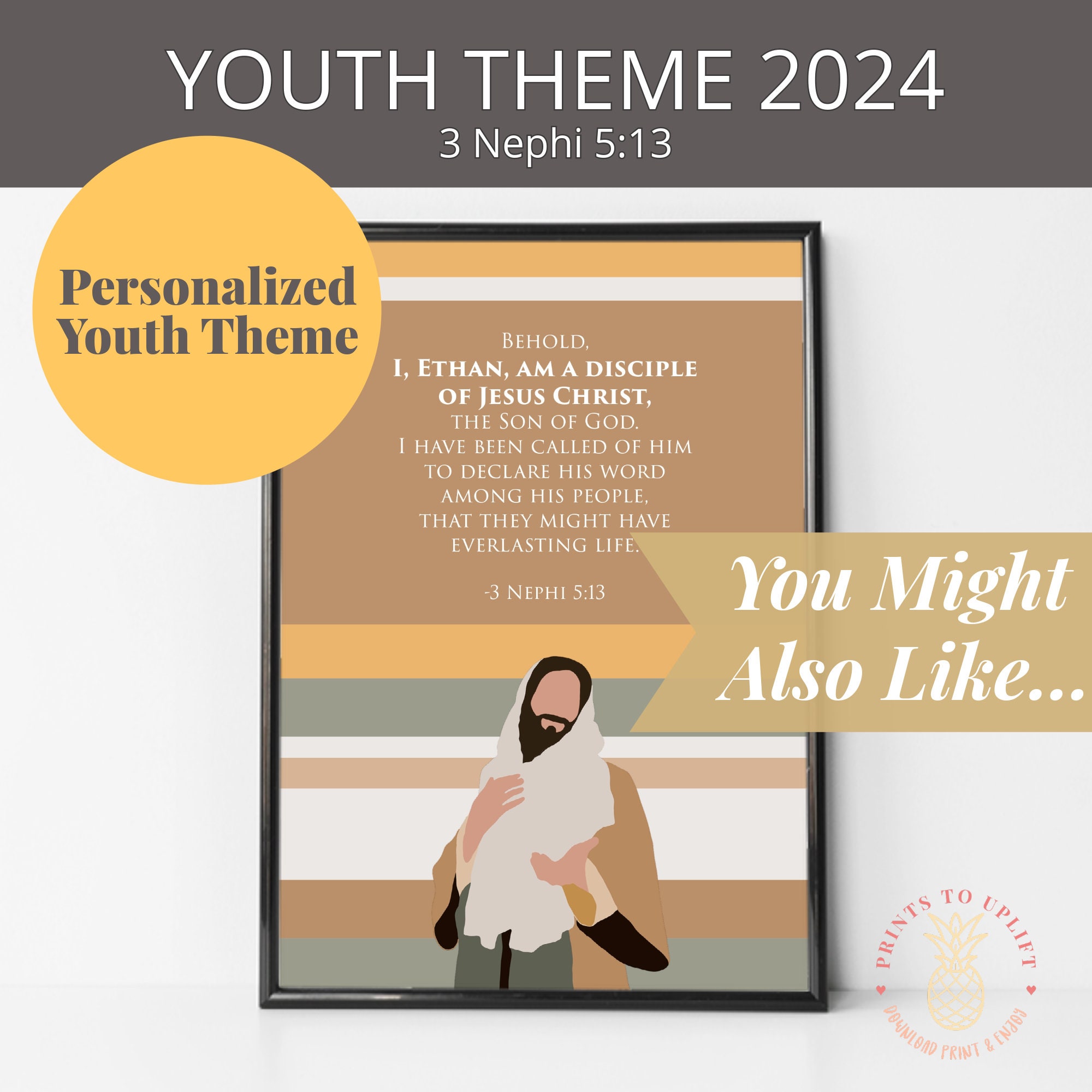 Personalized Gold 2024 Youth Theme Poster, I Am a Disciple of Jesus ...
