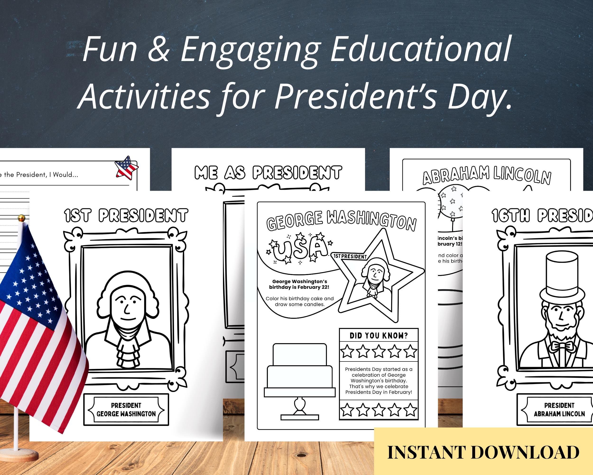 Presidents' Day Activities for Kids | Printable Coloring Pages and ...