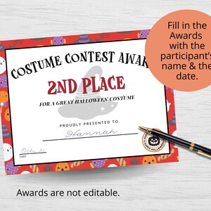 Trunk or Treat Award Certificate Bundle | Trunk Awards & Costume Awards ...