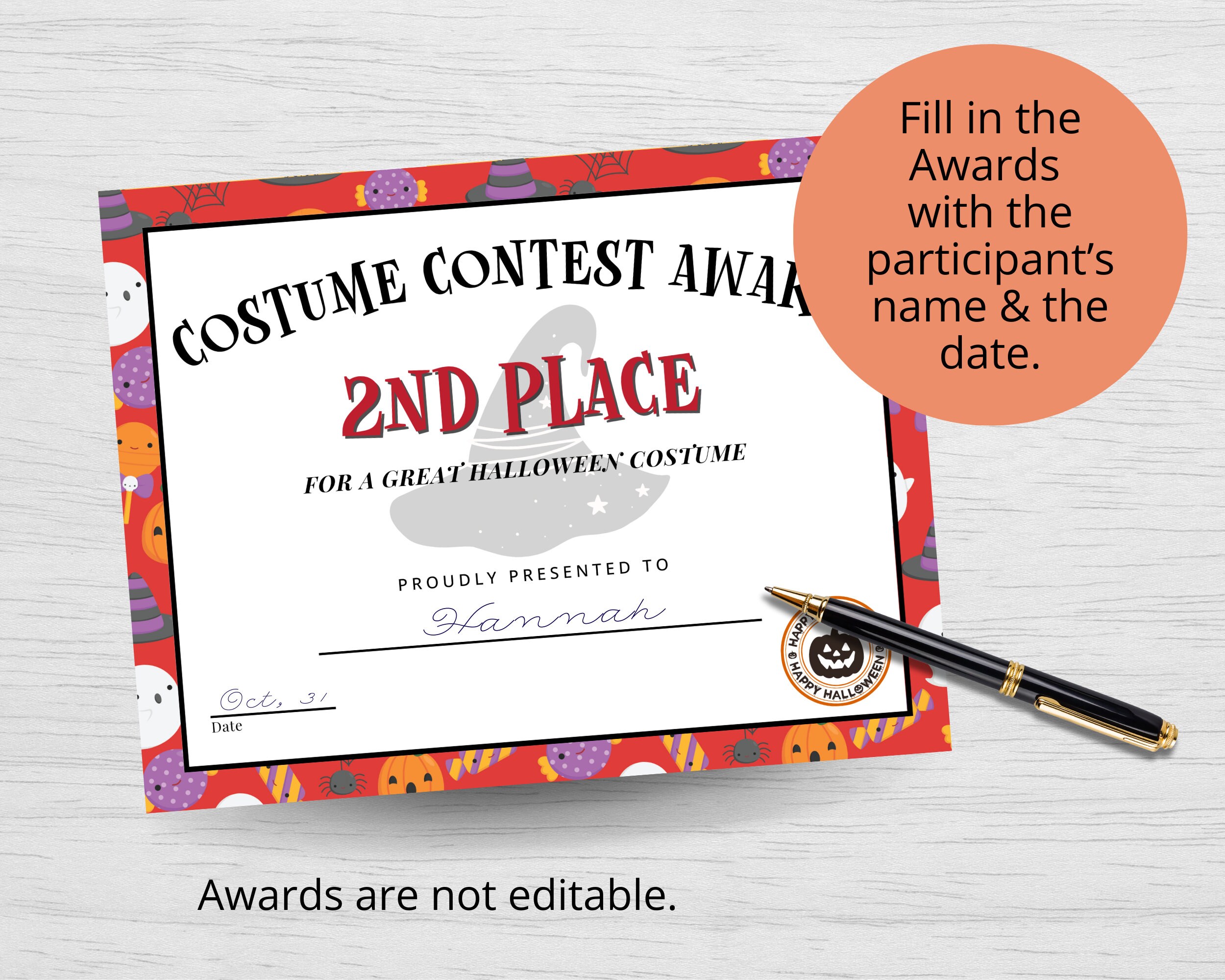 Trunk or Treat Award Certificate Bundle | Trunk Awards & Costume Awards ...