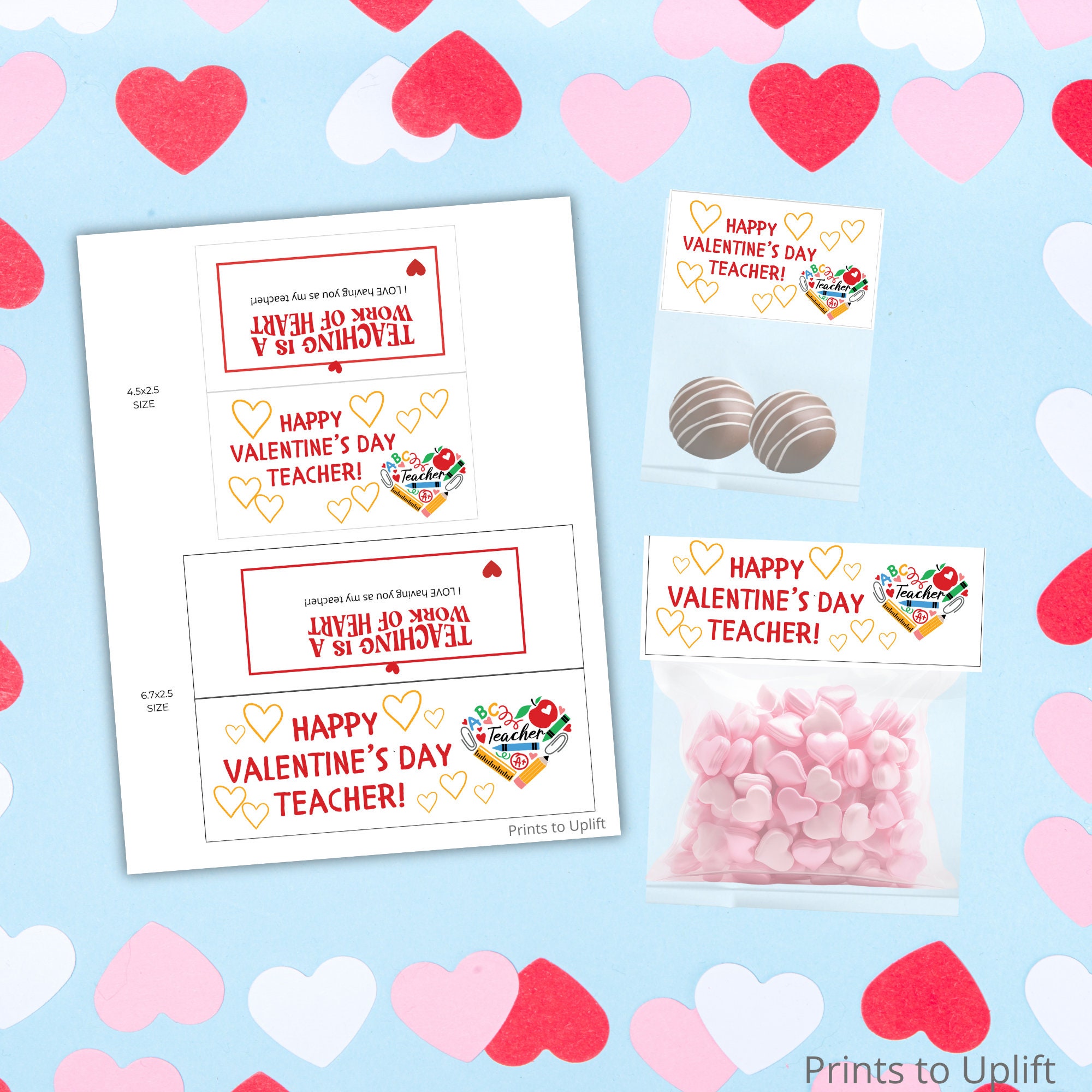 Teacher Valentine Topper, Valentine's Day, Teaching is a Work of Heart ...