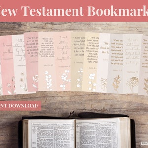 New Testament Bookmarks Instant Download Set of Twelve Front and Back ...