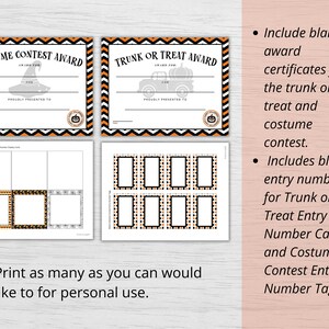 Trunk or Treat Award Certificate Bundle | Trunk Awards & Costume Awards ...