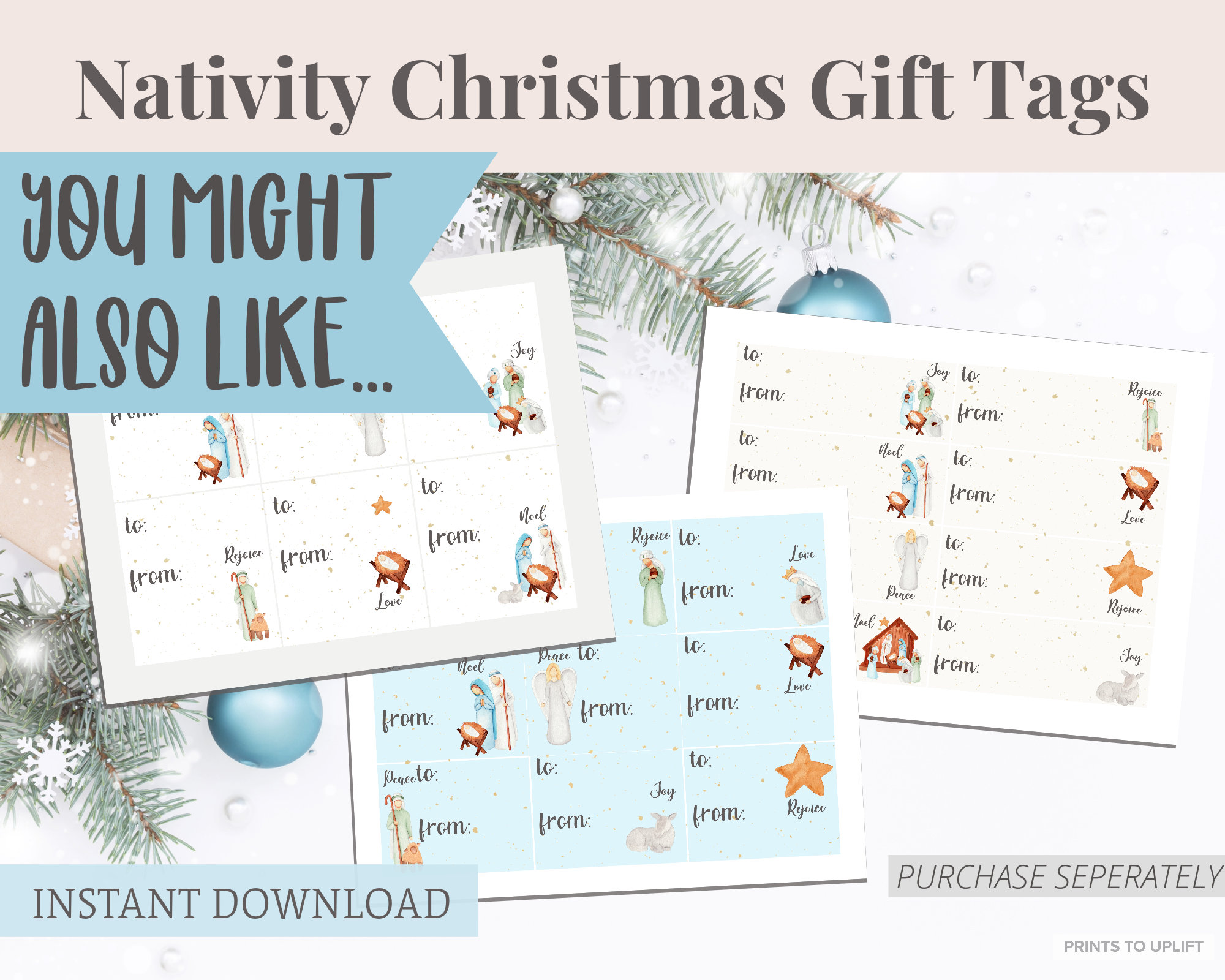 Nativity Christmas Gift Tags, Printable Coloring Tags for Kids ...