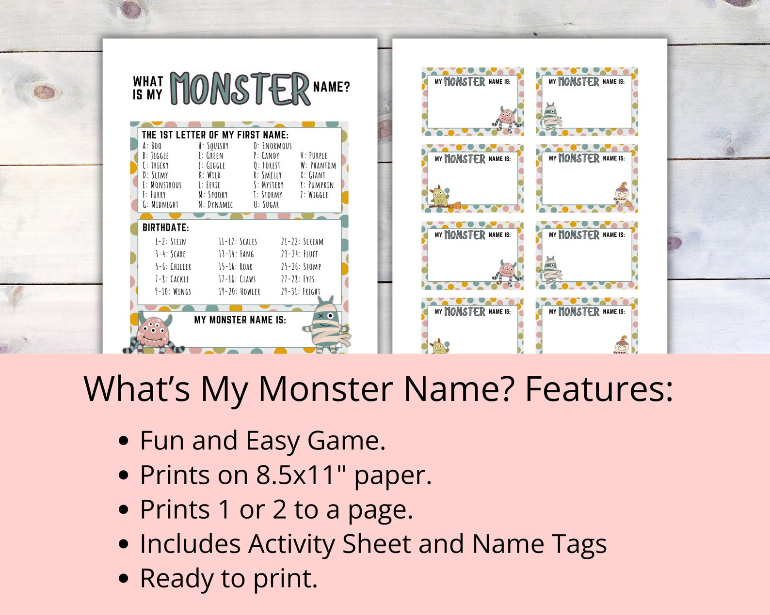 What's My Monster Name? Printable Halloween Activity That's Fun and ...