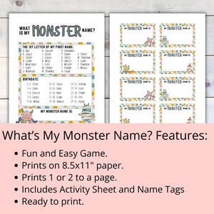 What's My Monster Name? Printable Halloween Activity That's Fun and ...