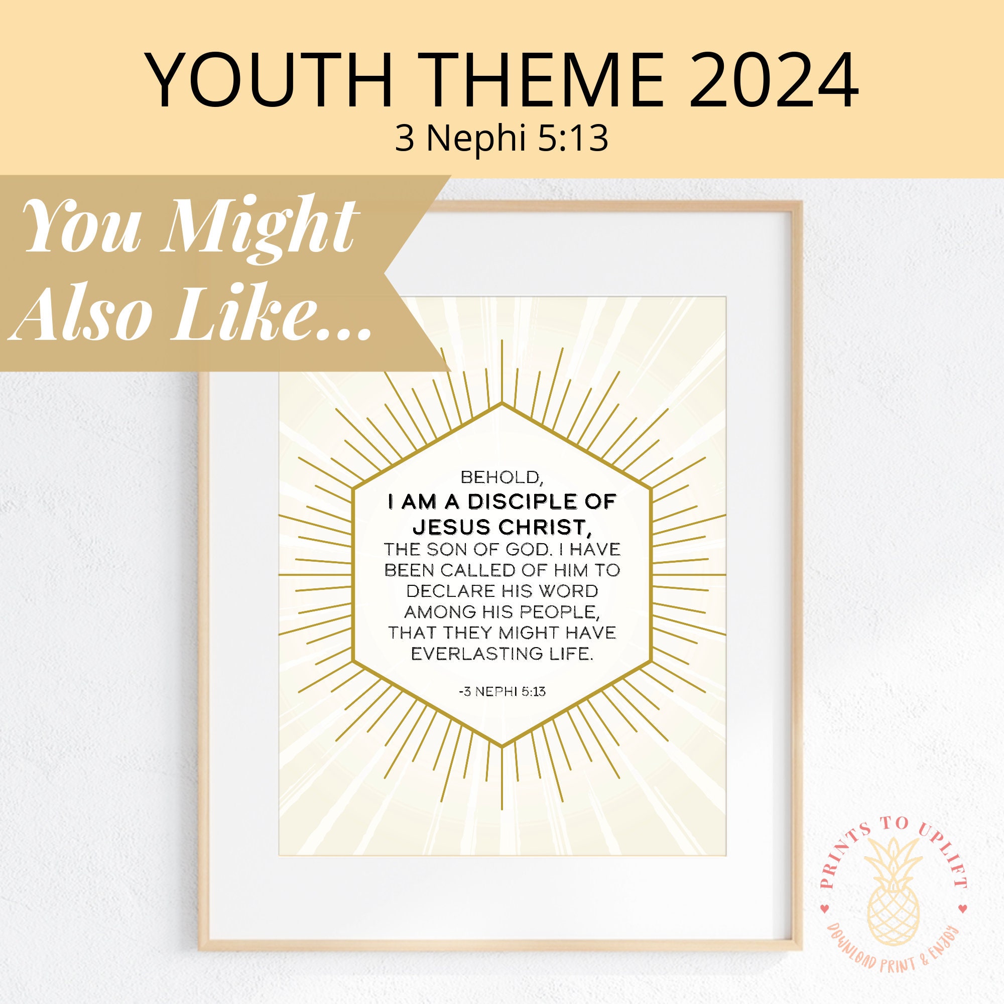 2024 Youth Theme Poster, Instant Download, LDS, Wall Art, I Am a ...