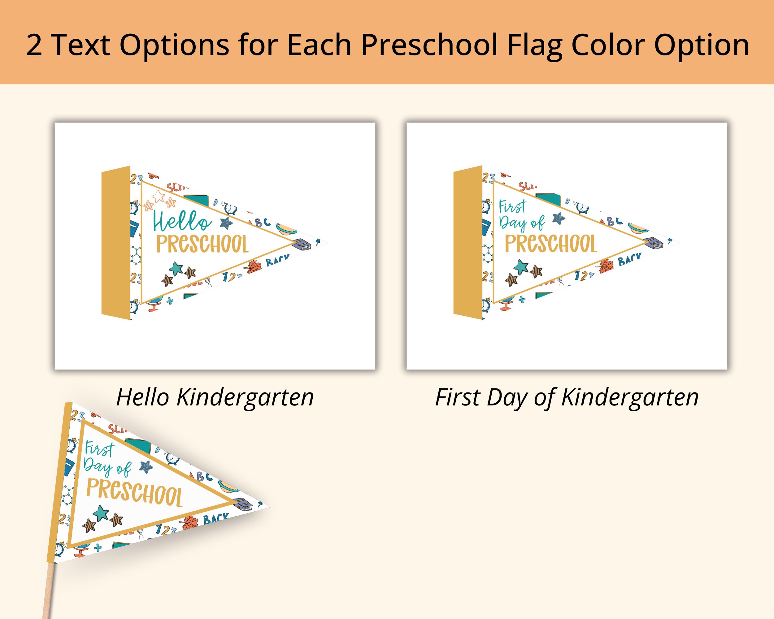Preschool School Flags and Signs 2024 School Year First Day of ...