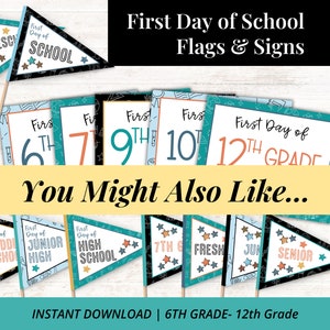 Back to School Flags and Sign Bundle | Preschool Through 6th Grade ...