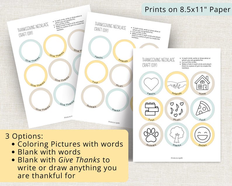 Gratitude Necklace Craft for Kids | Fun Thanksgiving Activity for Kids ...