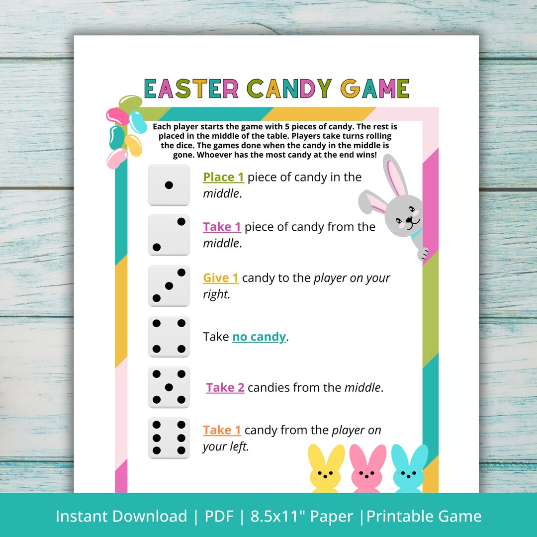 Easter Candy Dice Game, Fun for Kids, Teens, and Adults, Great for ...