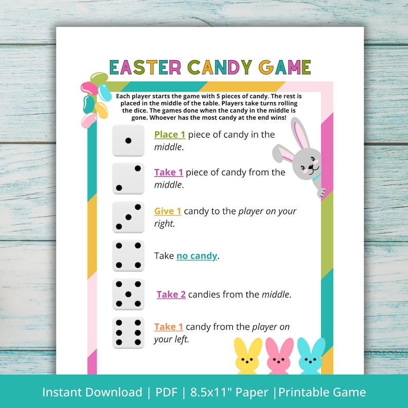 Easter Candy Dice Game, Fun for Kids, Teens, and Adults, Great for ...