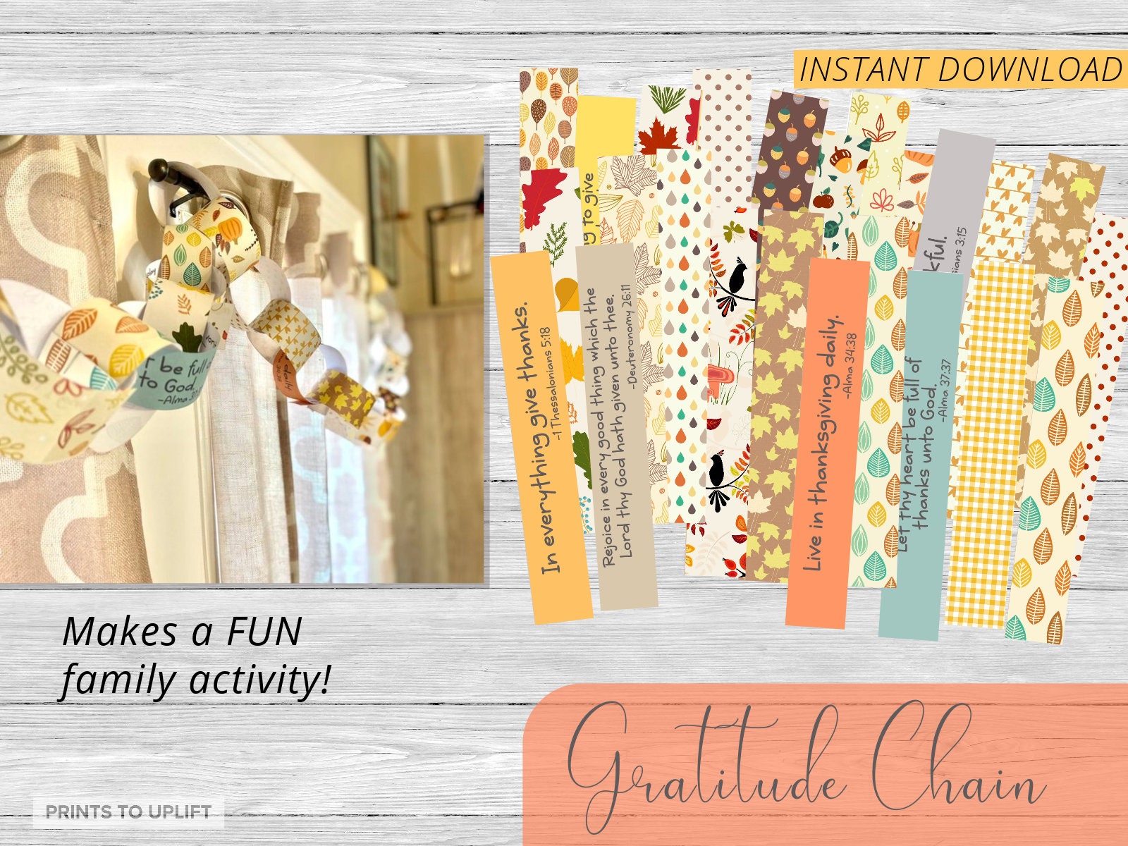 Gratitude Chain Fall Patterns Scriptures Count Your Blessings ...