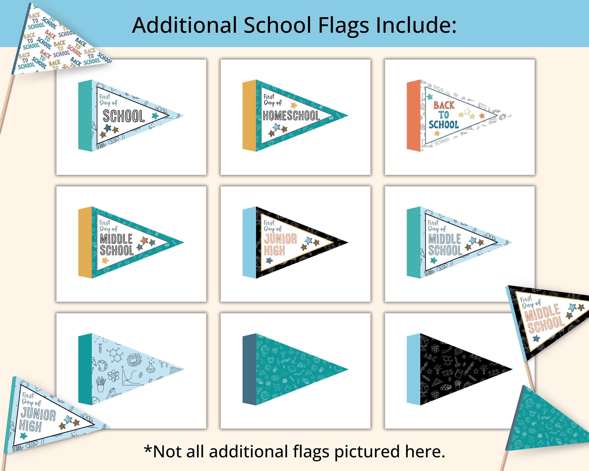 9th Grade Back to School Flags and Signs | 2025 School Year | First Day ...