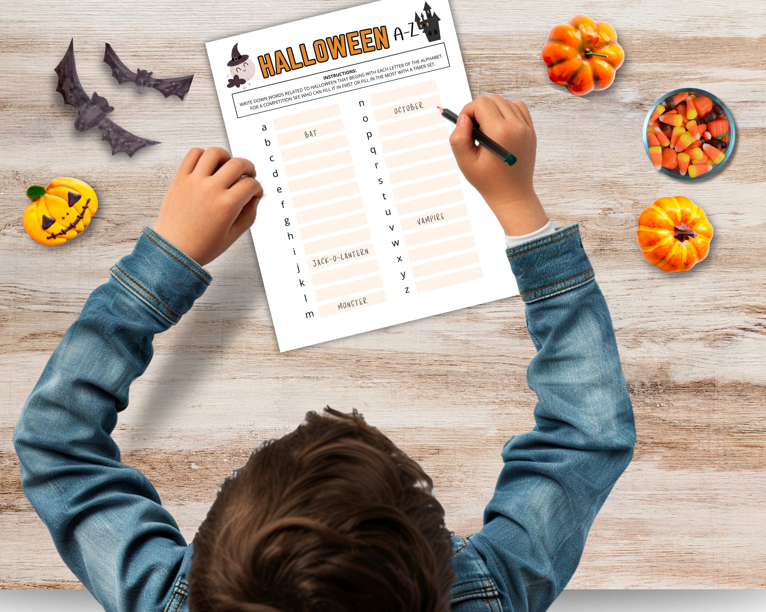 Halloween A-Z Game | Printable Halloween Activity | A-Z Race | for Kids ...